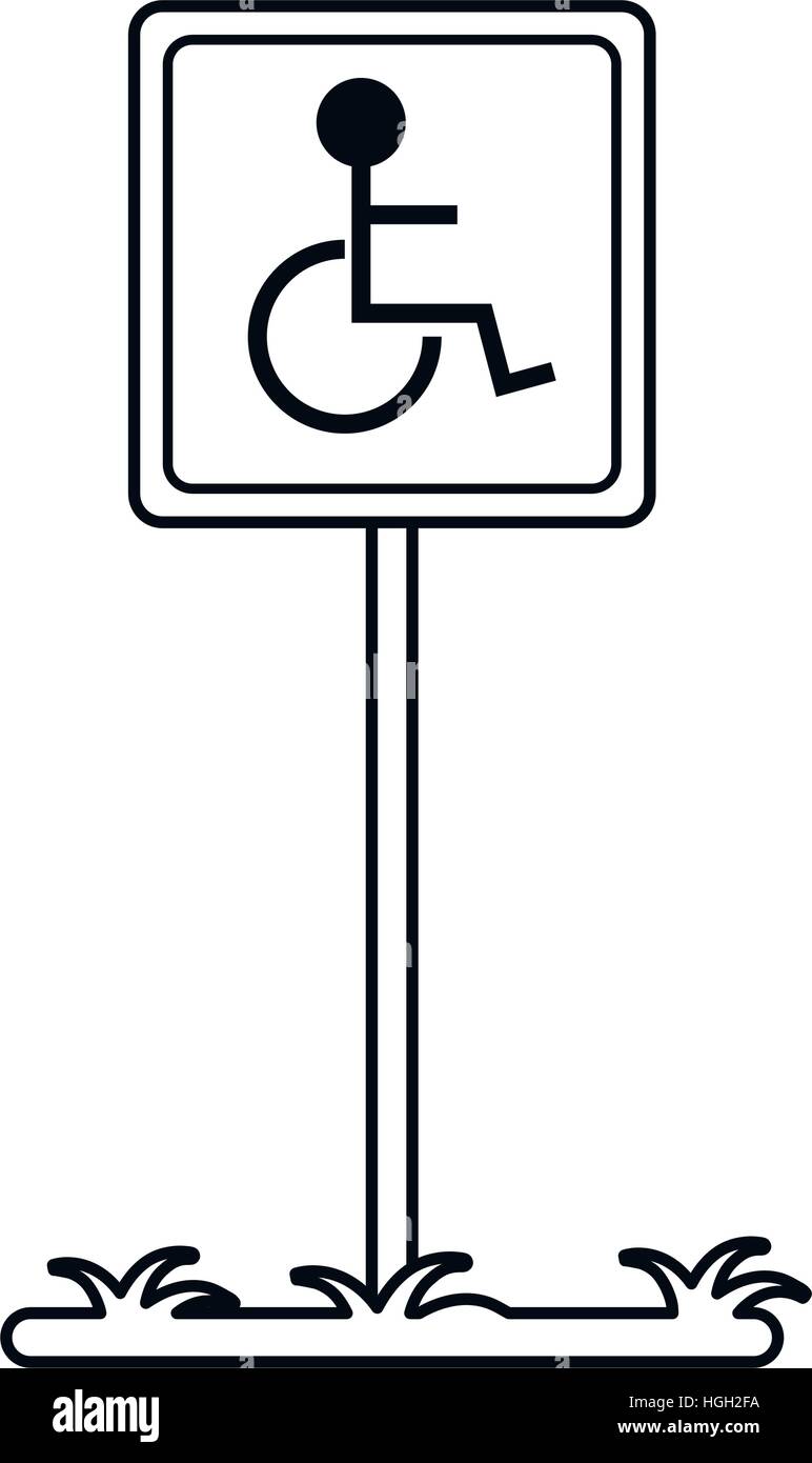 Handicap Sign Black