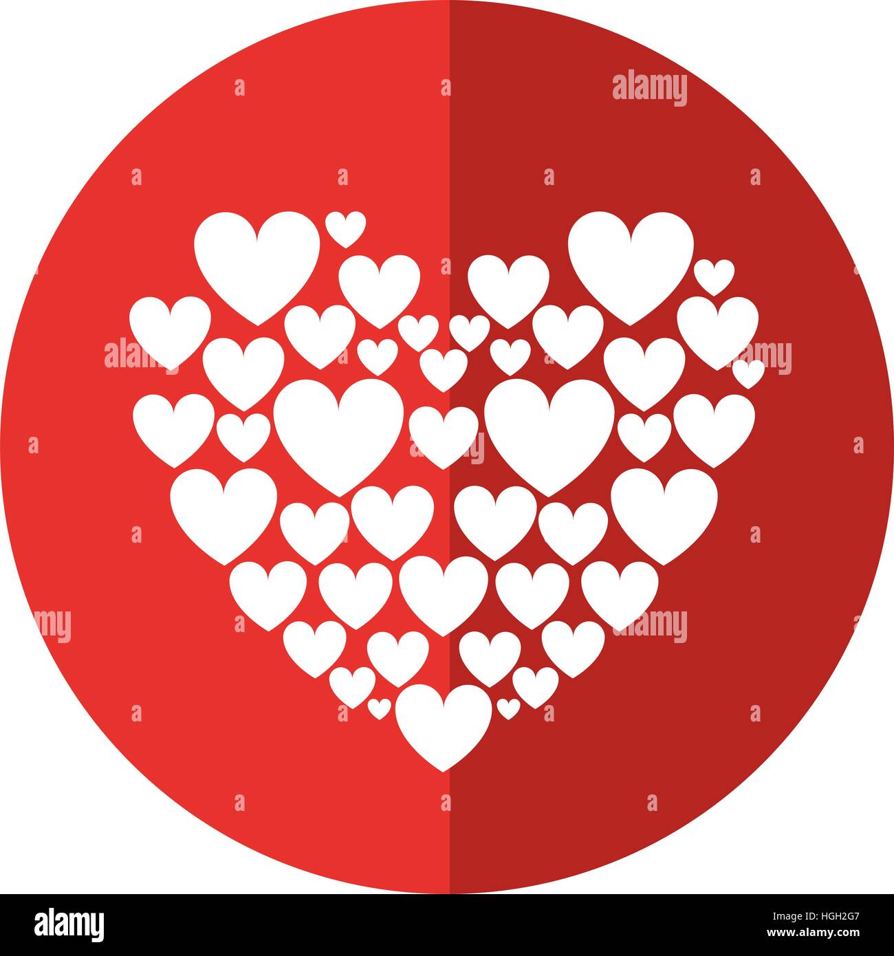 red hearts love shadow Stock Vector Image & Art - Alamy