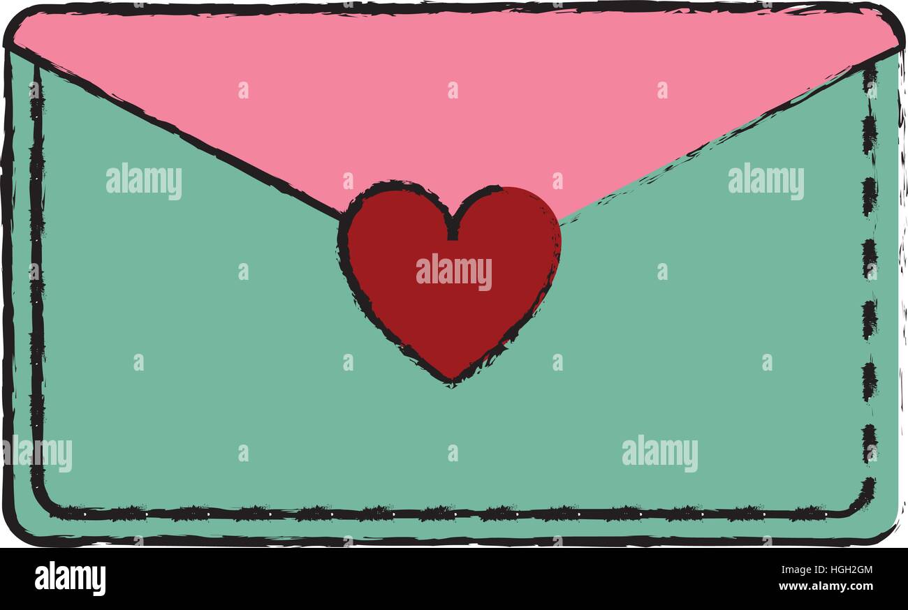 Message envelope romantic sketch hi-res stock photography and images ...