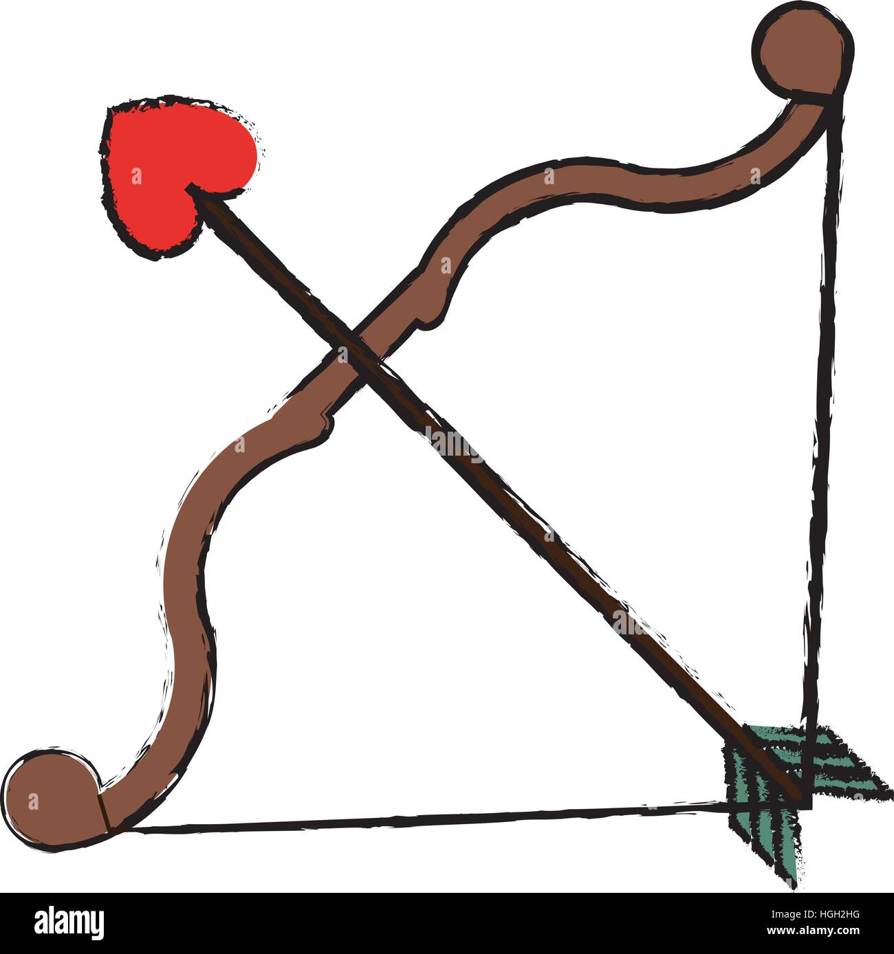 Drawing bow arrow heart Stock Vector Images - Alamy