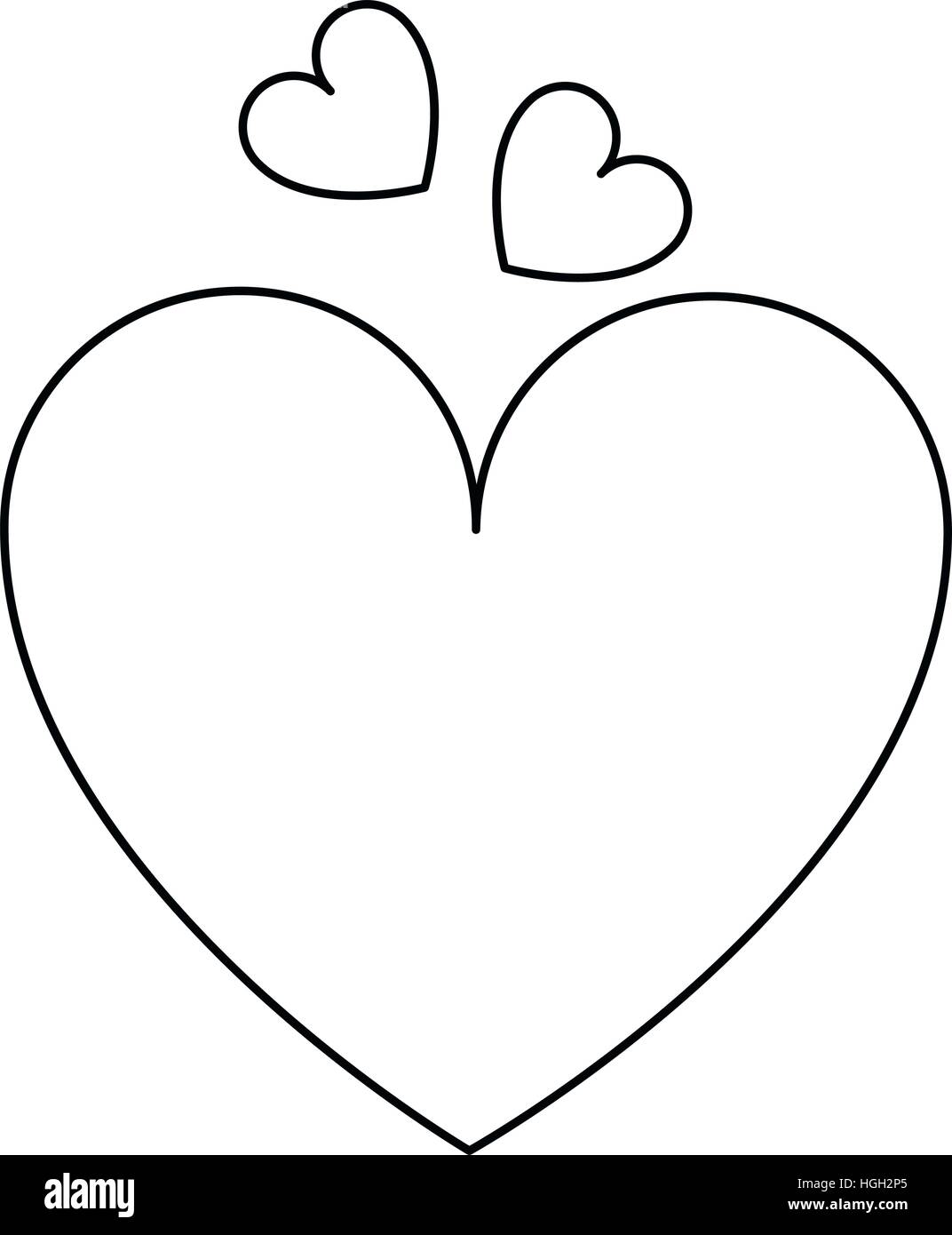 love heart romantic symbol line Stock Vector Image & Art - Alamy