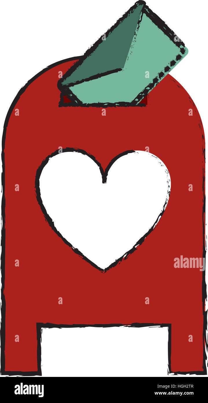 drawing love mail post box message valentine Stock Vector Image & Art ...