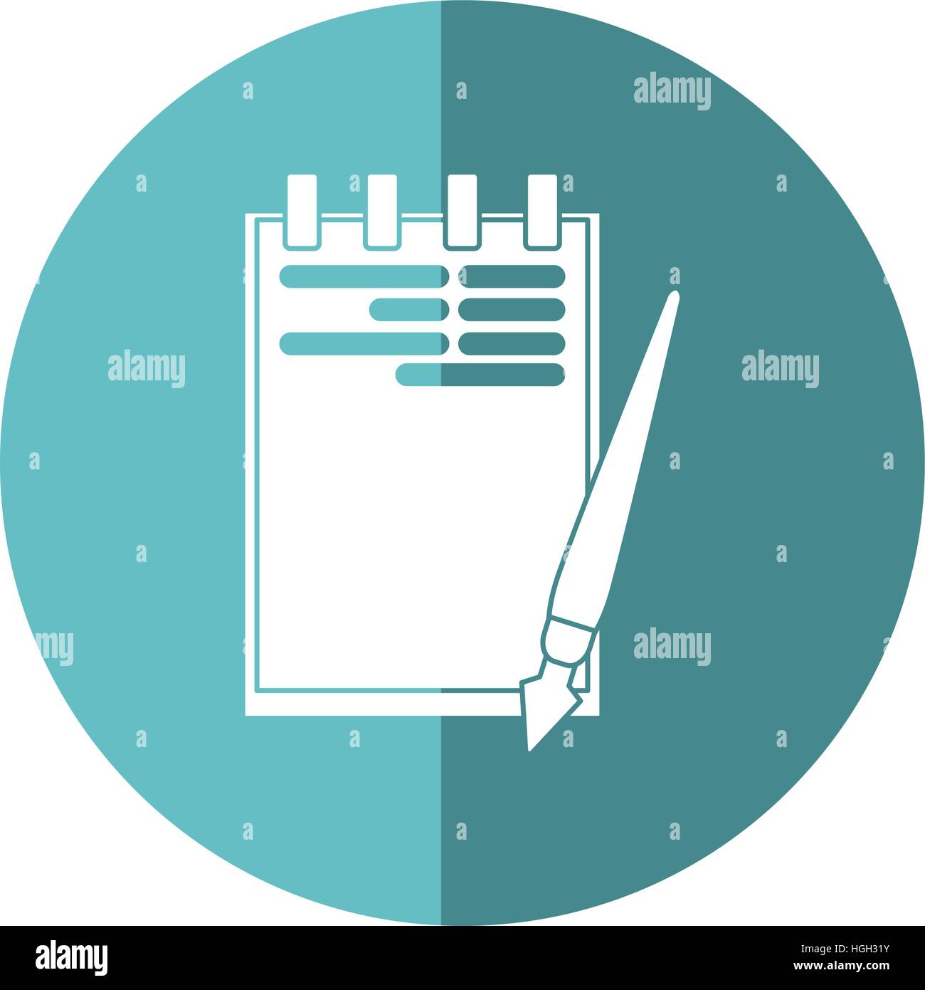 notepad paper pen writing office shadow Stock Vector Image & Art - Alamy