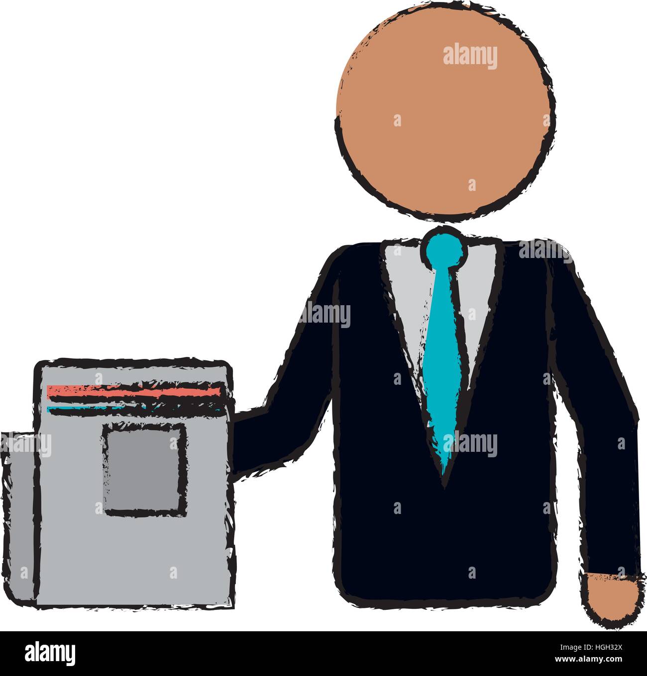 drawing business man document work office Stock Vector Image & Art - Alamy