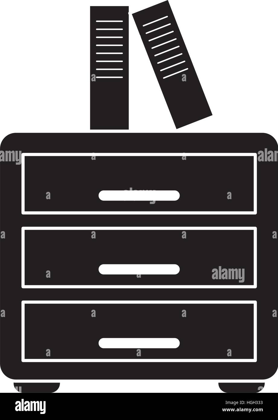 silhouette file cabinet folder archive workplace Stock Vector Image ...
