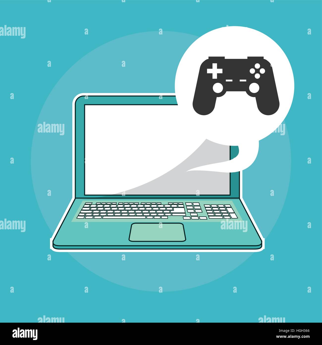 laptop control console social media blue background Stock Vector Image ...