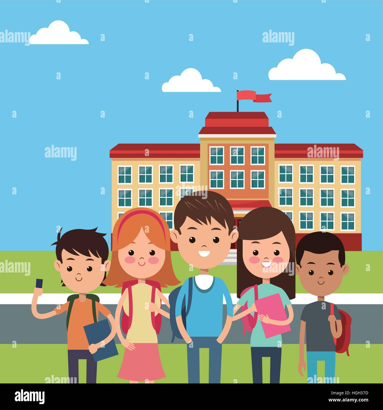 group student ready building school Stock Vector Image & Art - Alamy