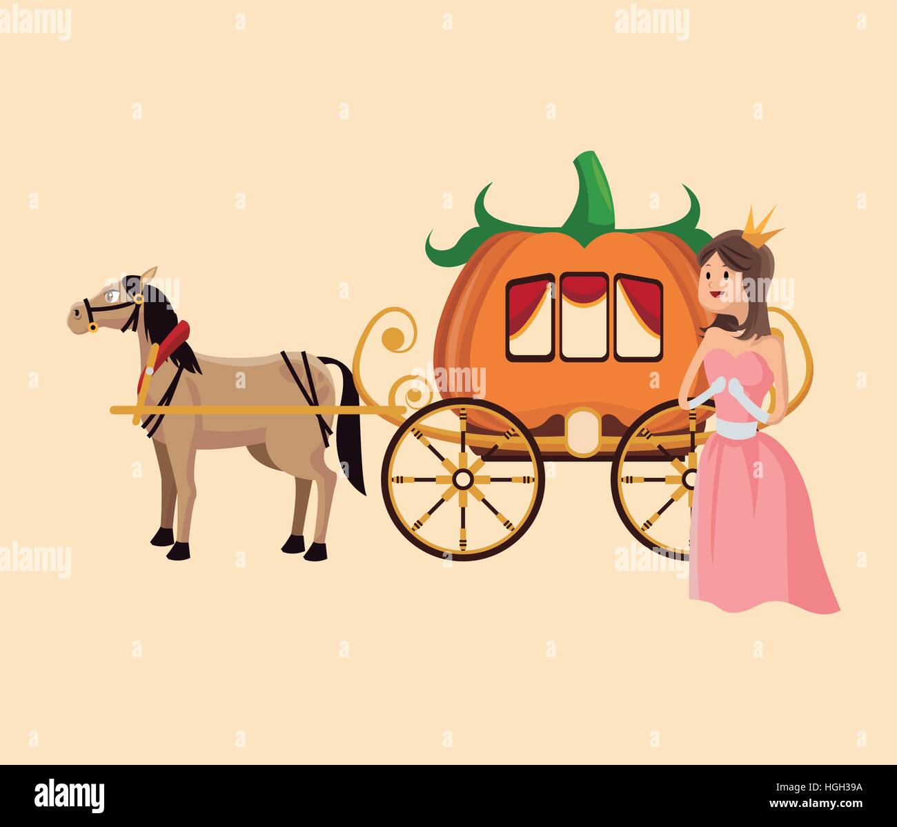 Horse drawn cinderella princess carriage hi-res stock photography and ...