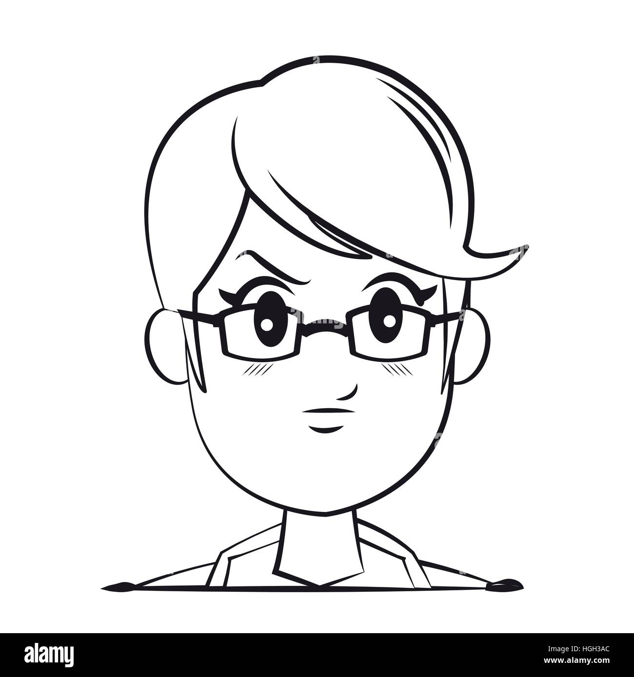 Outline woman short hair Cut Out Stock Images & Pictures - Alamy