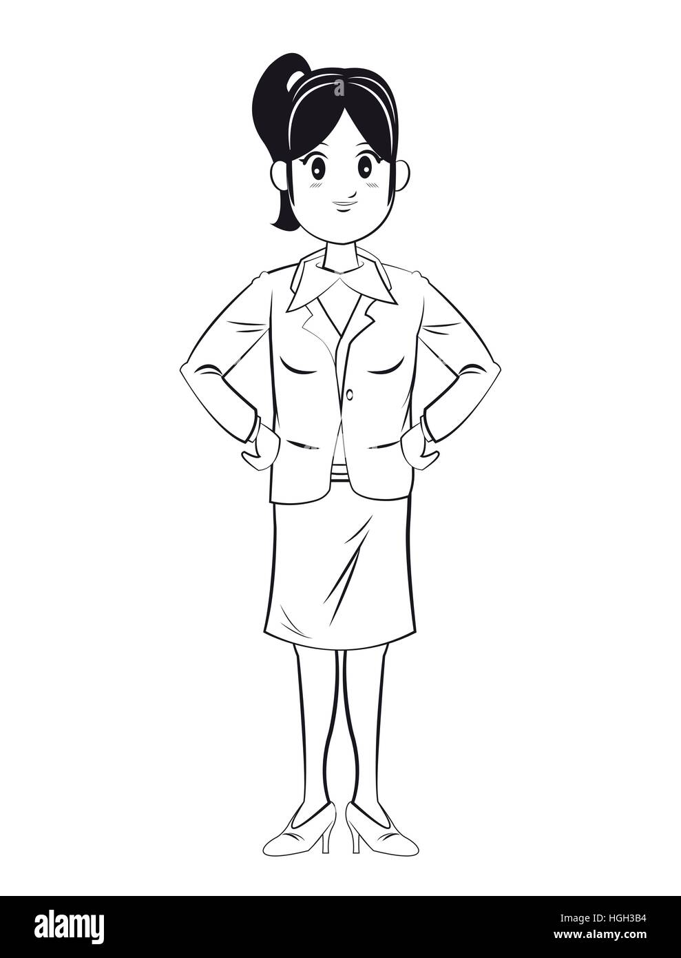 woman business worker standign sketch Stock Vector Image & Art - Alamy