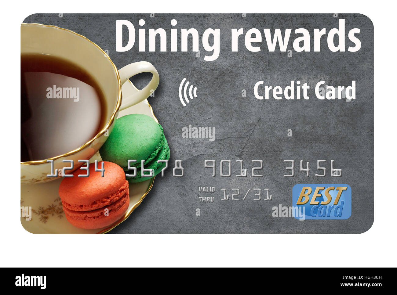 Dining rewards credit card isolated on white background Stock Photo - Alamy