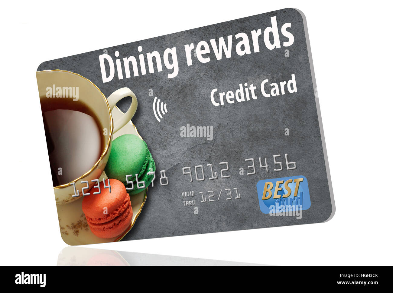 Dining rewards credit card isolated on white background Stock Photo - Alamy