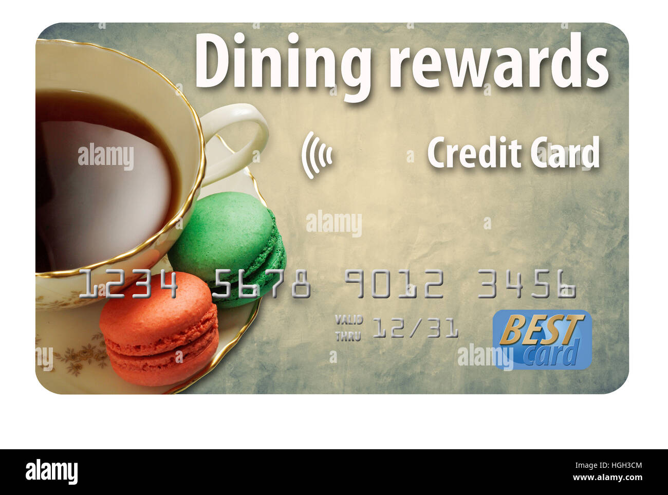 Dining rewards credit card isolated on white background Stock Photo - Alamy