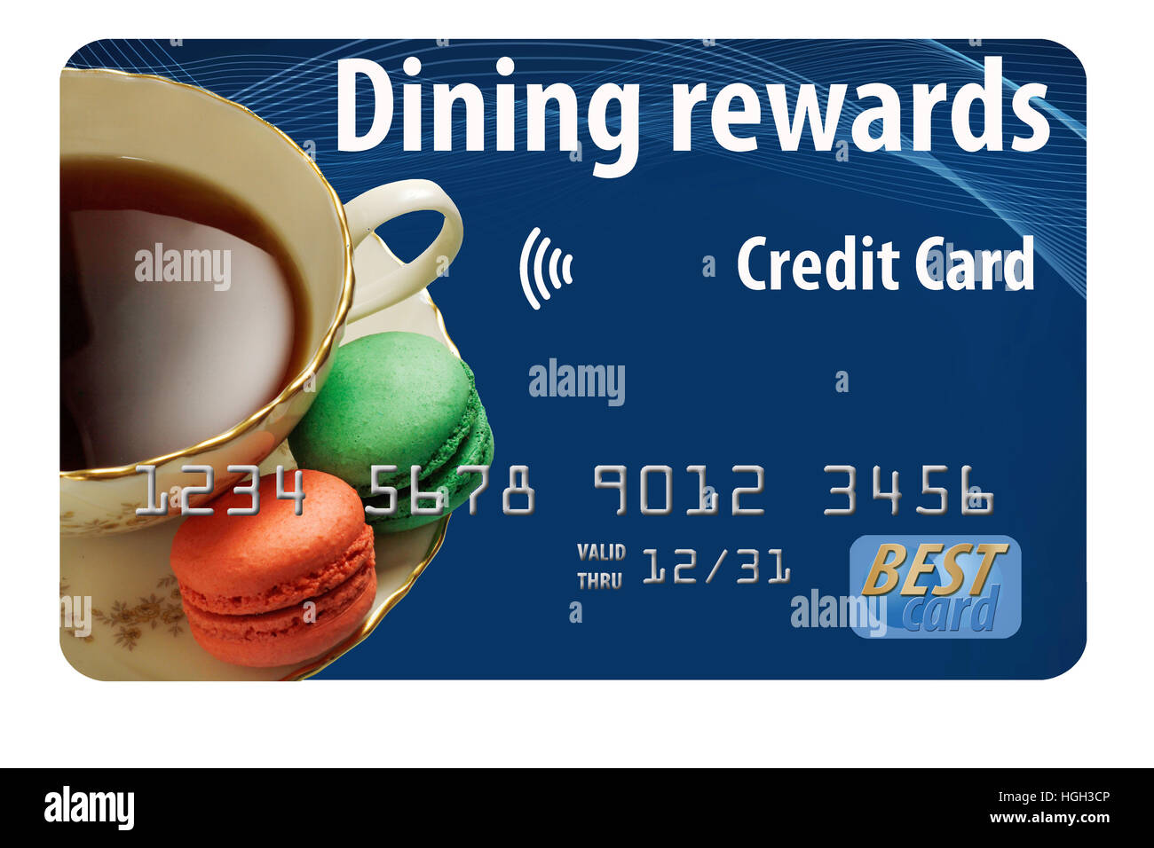 Dining rewards credit card isolated on white background Stock Photo - Alamy