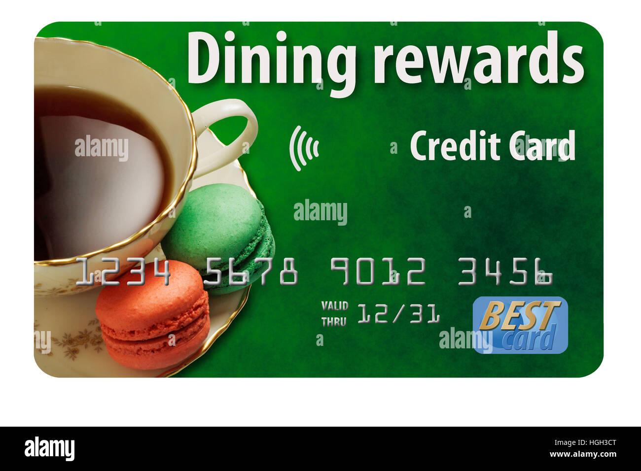 Dining rewards credit card isolated on white background Stock Photo - Alamy
