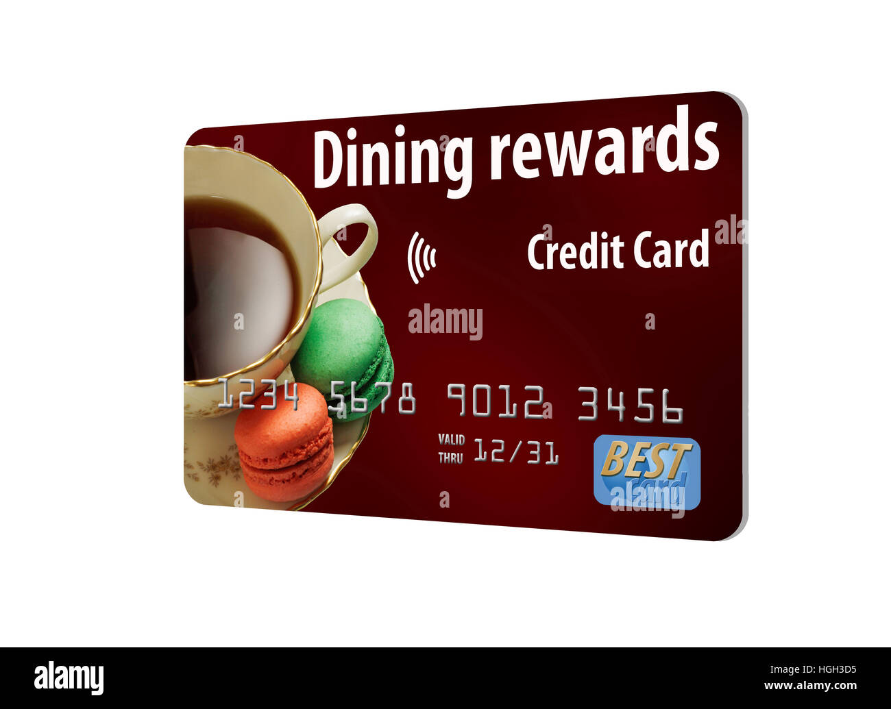 Dining rewards credit card isolated on white background Stock Photo - Alamy
