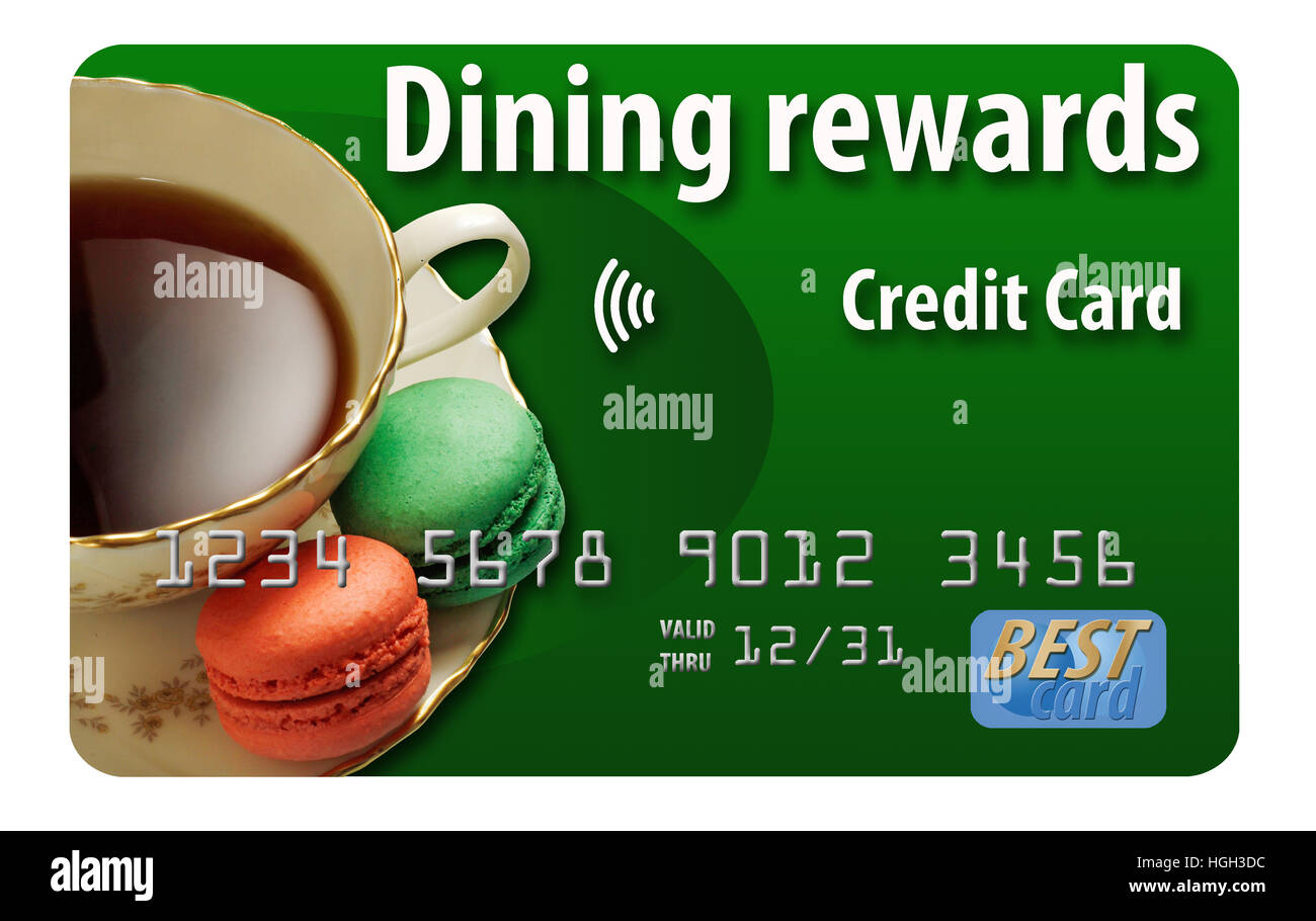 Dining rewards credit card isolated on white background Stock Photo - Alamy