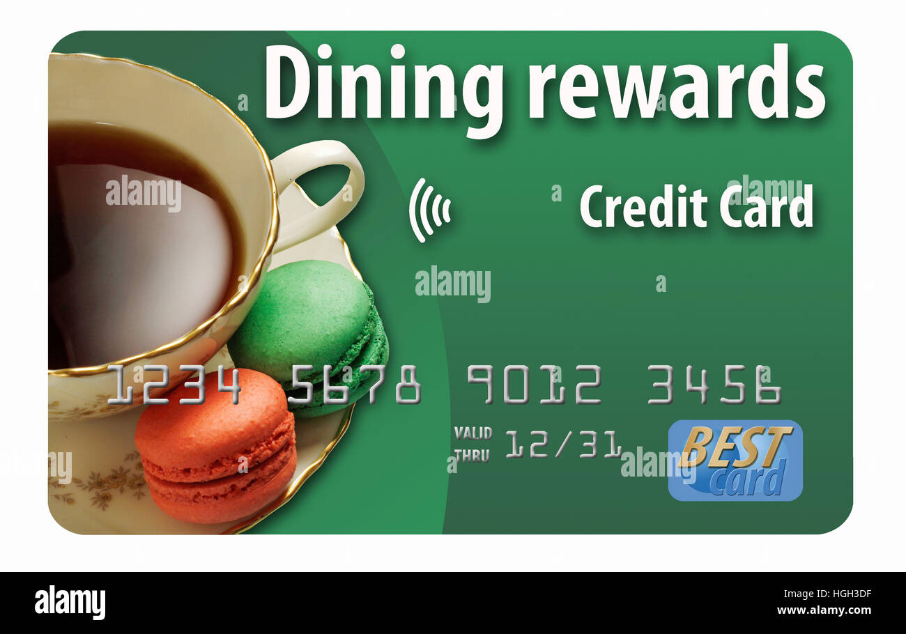 Dining rewards credit card isolated on white background Stock Photo - Alamy