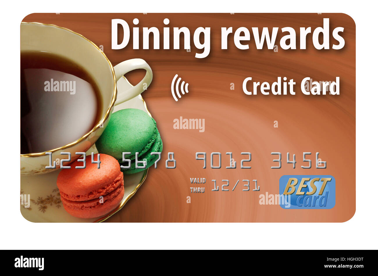 Dining rewards credit card isolated on white background Stock Photo - Alamy