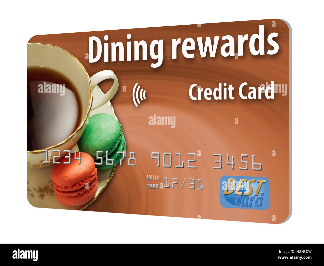Dining rewards credit card isolated on white background Stock Photo - Alamy