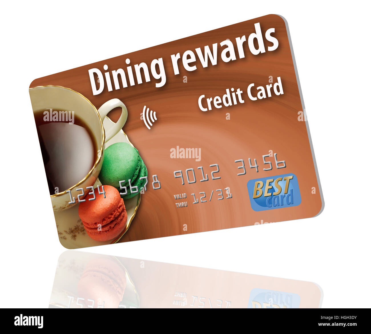 Dining rewards credit card isolated on white background Stock Photo - Alamy