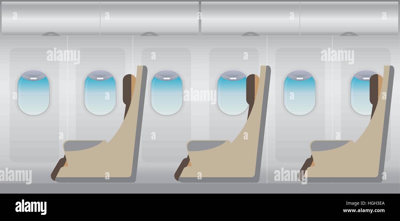 Inside Airplane, Business class seat Vector illustration Stock Vector ...