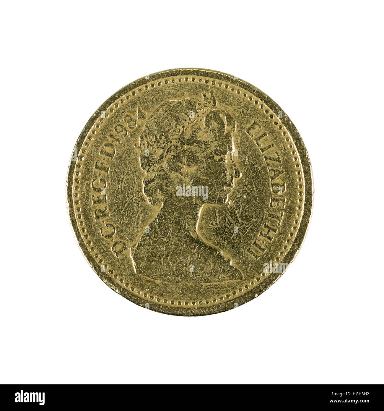 British one pound coin, 1984 Stock Photo - Alamy