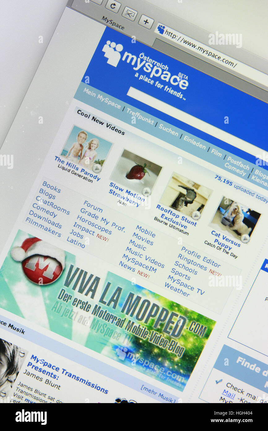 Myspace page hi-res stock photography and images - Alamy