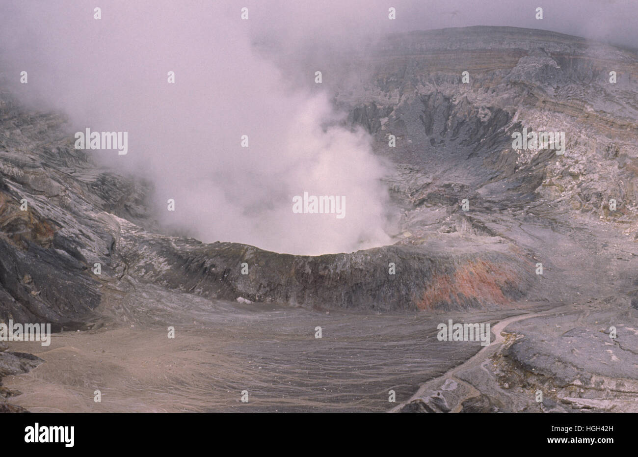 Smoking volcano Poas, Costa Rica, Central America Stock Photo - Alamy