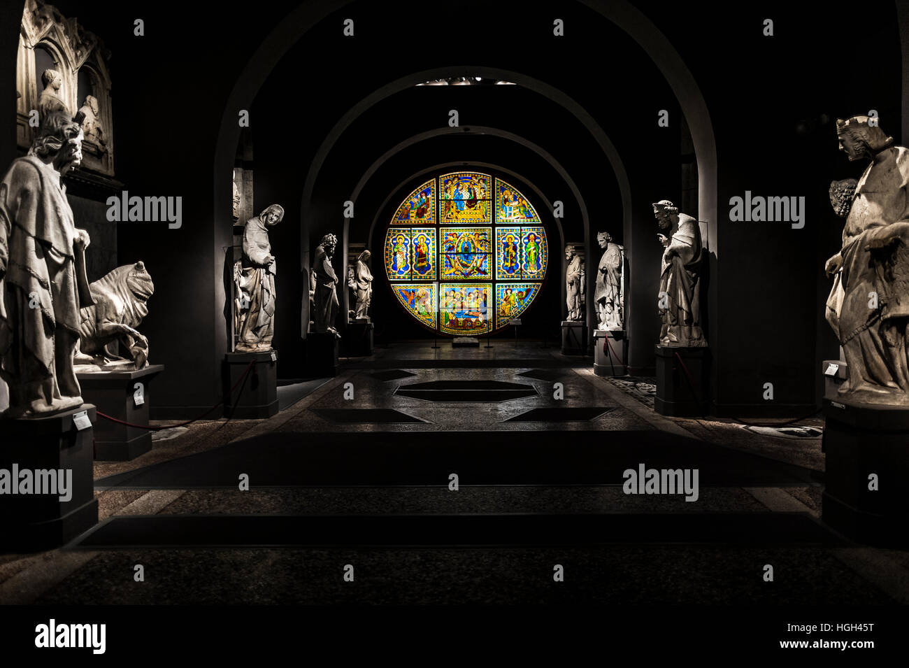 Interior of Cathedral Museum, Museo dell'Opera, Siena, Tuscany, Italy ...