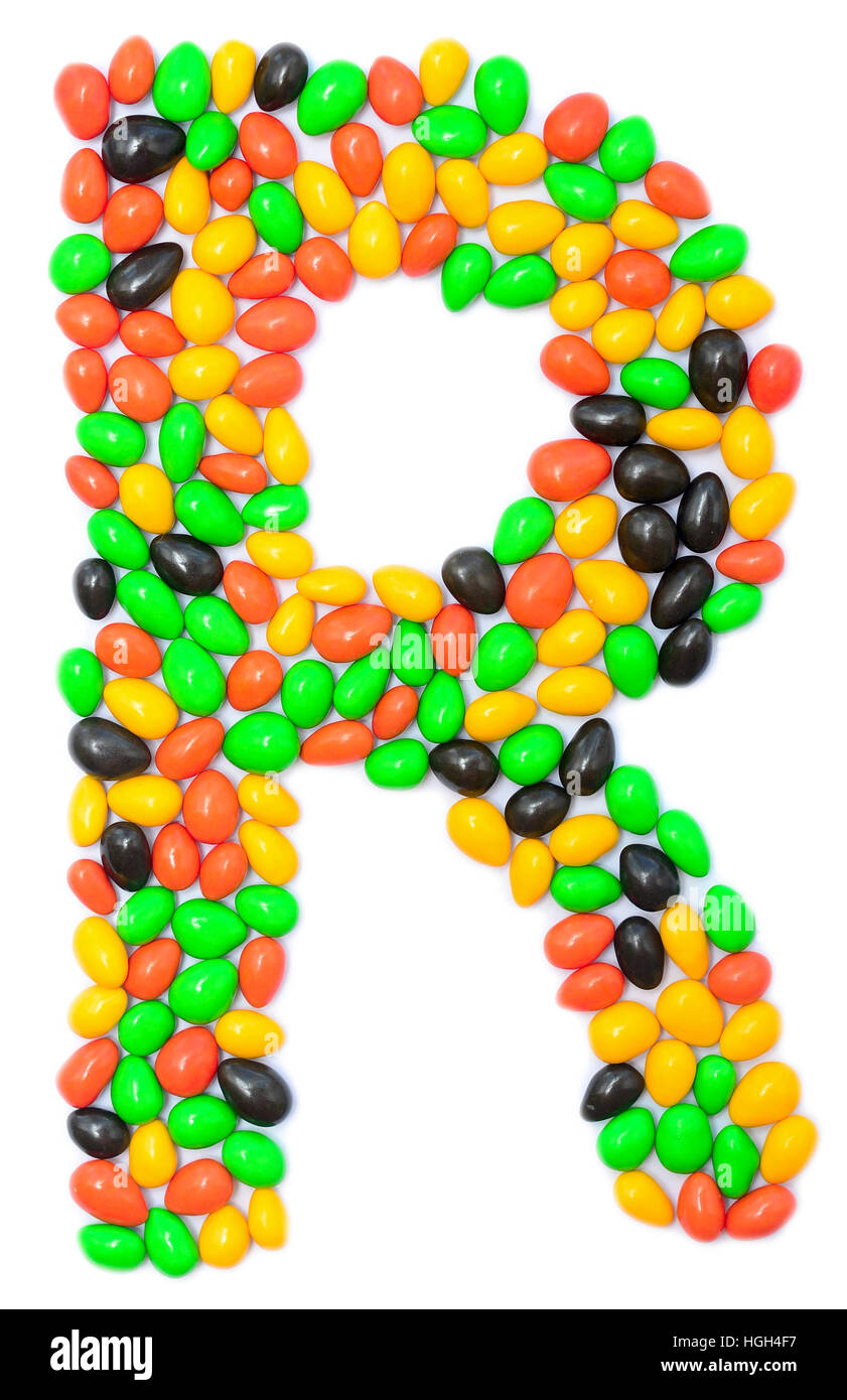 Letter, colored glaze isolated on white background Stock Photo - Alamy