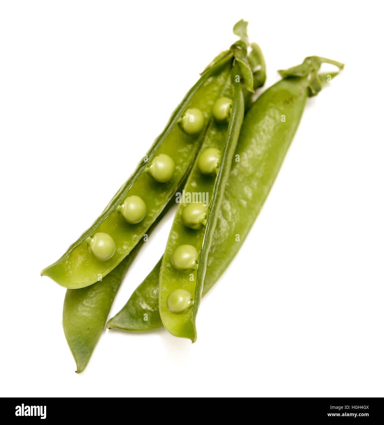 pea pods isolated on white background Stock Photo - Alamy