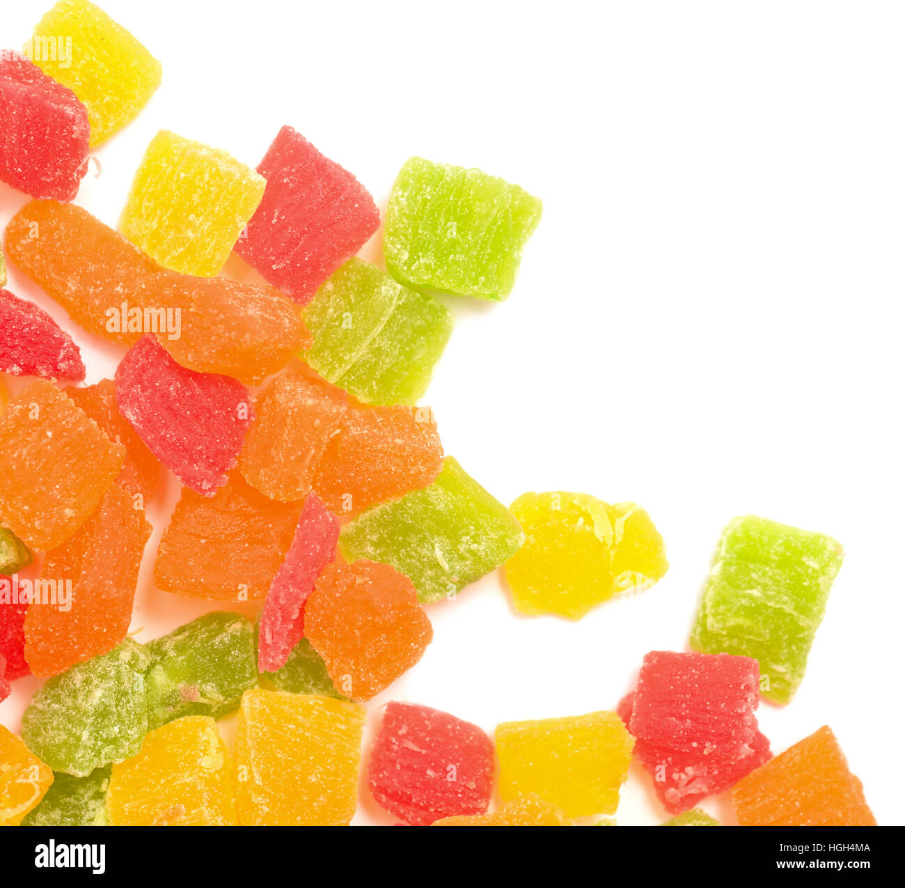 candied fruits isolated on white background Stock Photo - Alamy