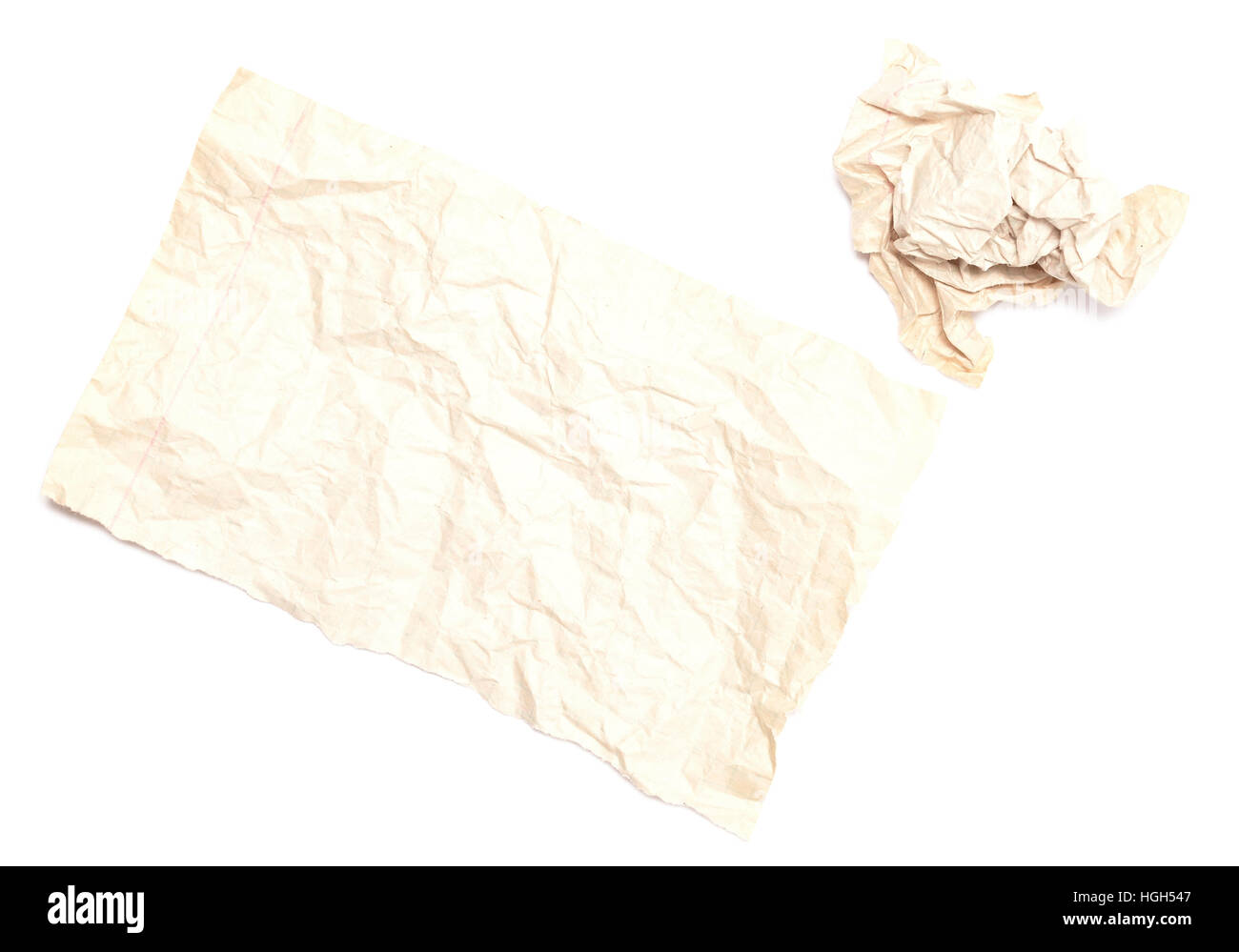 old crumpled paper isolated on white background Stock Photo - Alamy