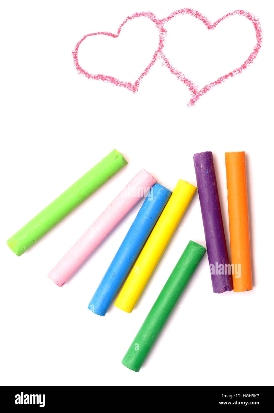 Colorful chalk isolated on a white background Stock Photo - Alamy