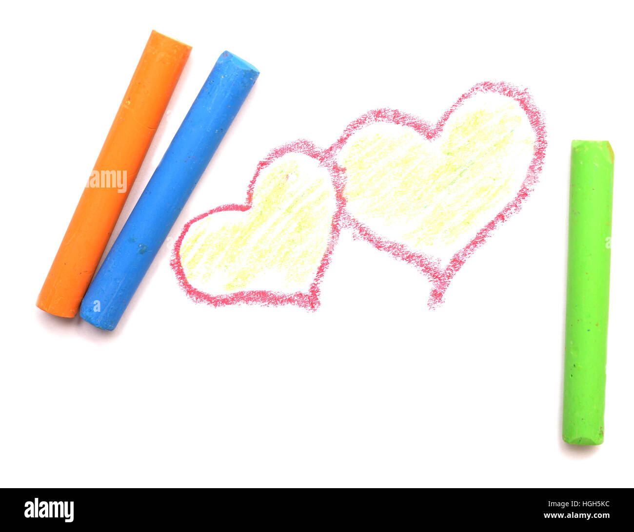 Colorful chalk isolated on a white background Stock Photo - Alamy
