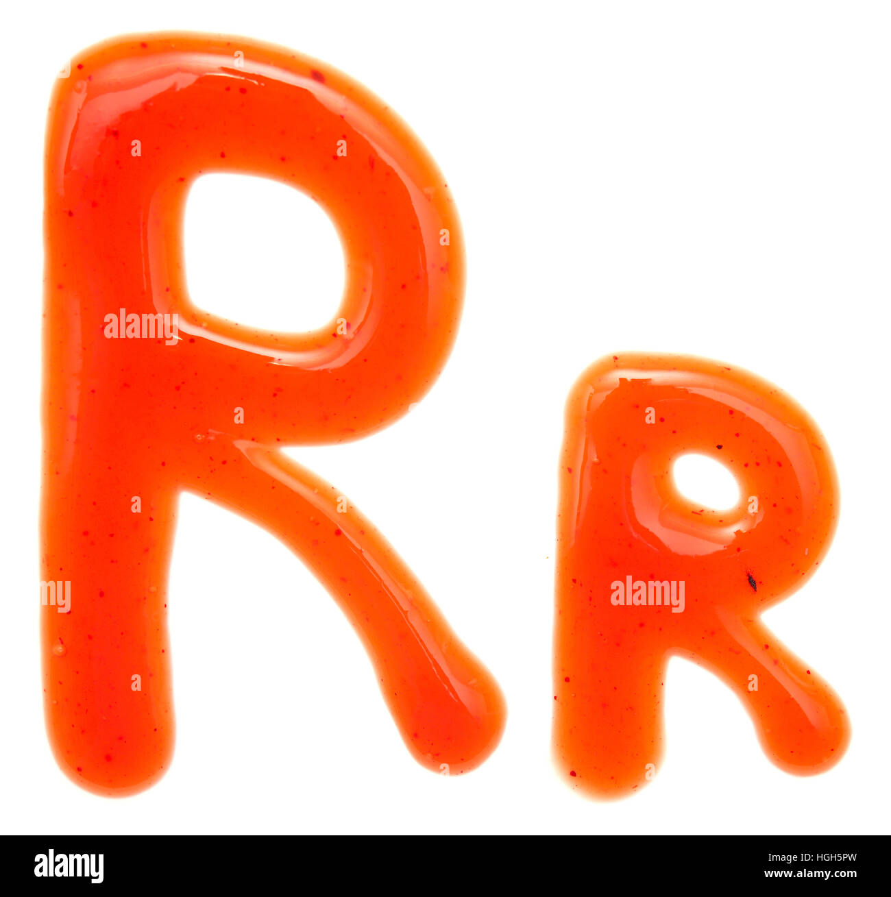 letters of ketchup isolated on white Stock Photo - Alamy