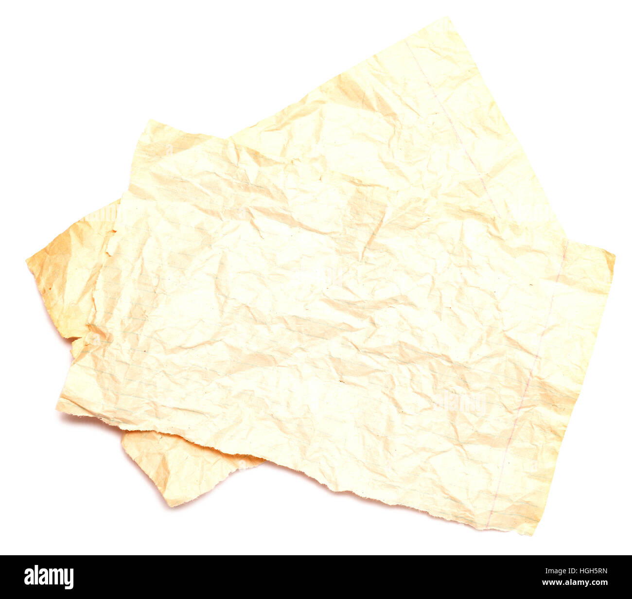 old crumpled paper isolated on white background Stock Photo - Alamy