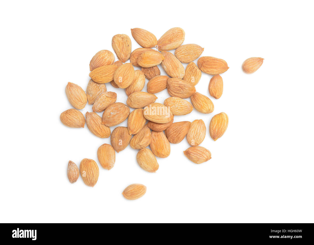 apricot almonds isolated on white background Stock Photo - Alamy