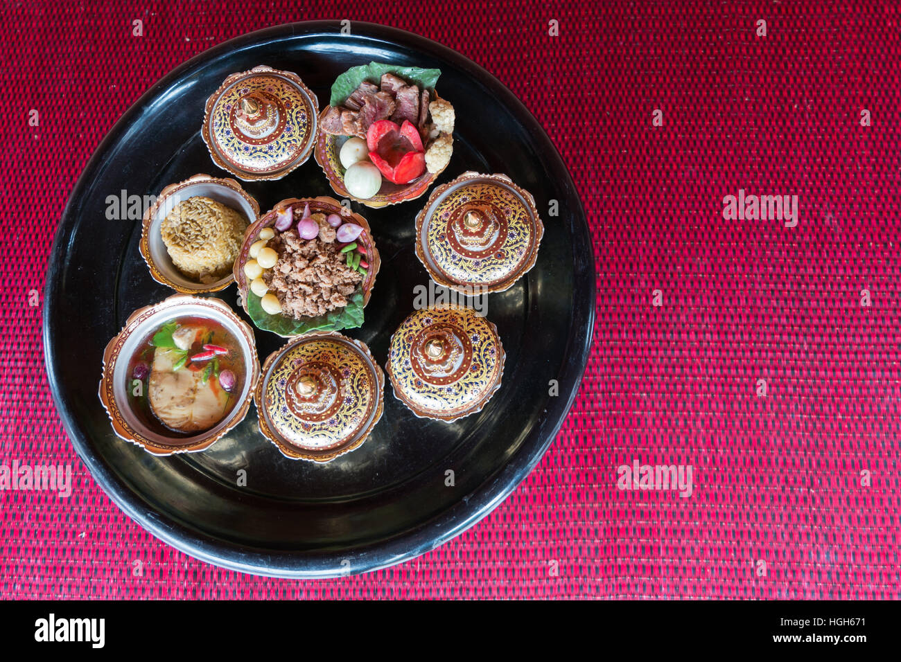 Thai traditional food: artificial food bowl,background/texture Stock ...