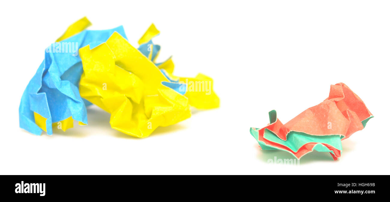 color wrinkled paper isolated on white background Stock Photo - Alamy