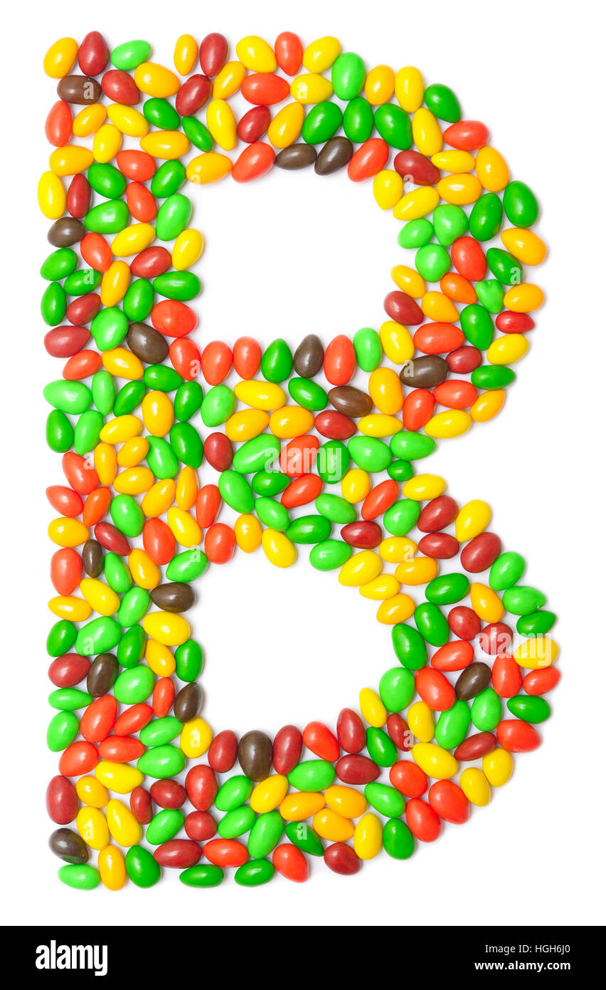 multicolored chocolate letter isolated on white Stock Photo - Alamy