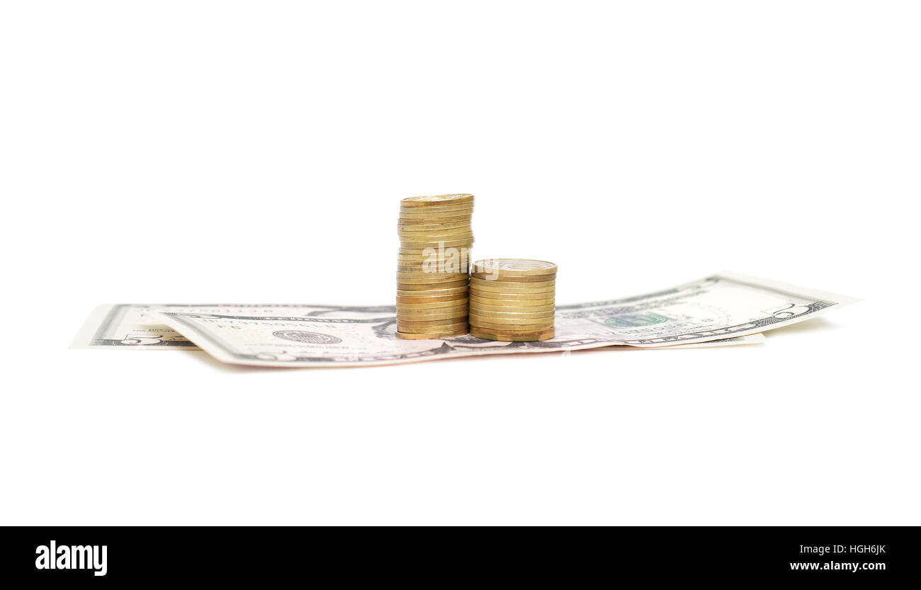 Money isolated on white background Stock Photo - Alamy