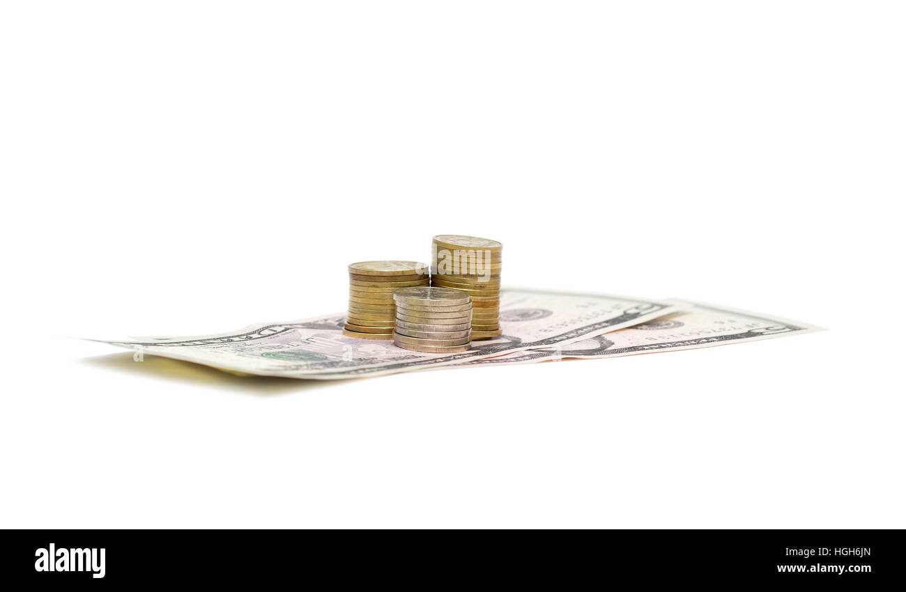 Money isolated on white background Stock Photo - Alamy