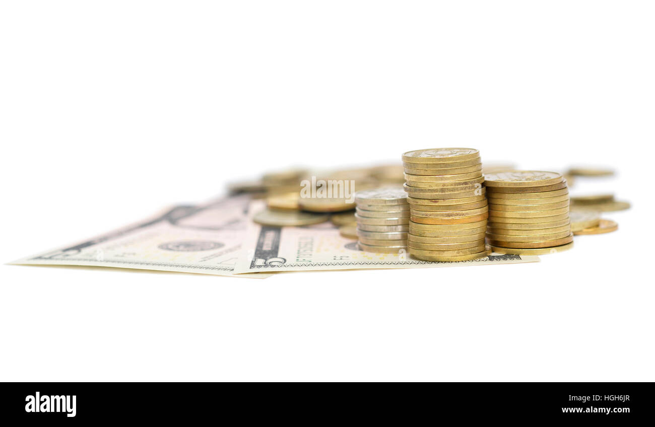 Money isolated on white background Stock Photo - Alamy