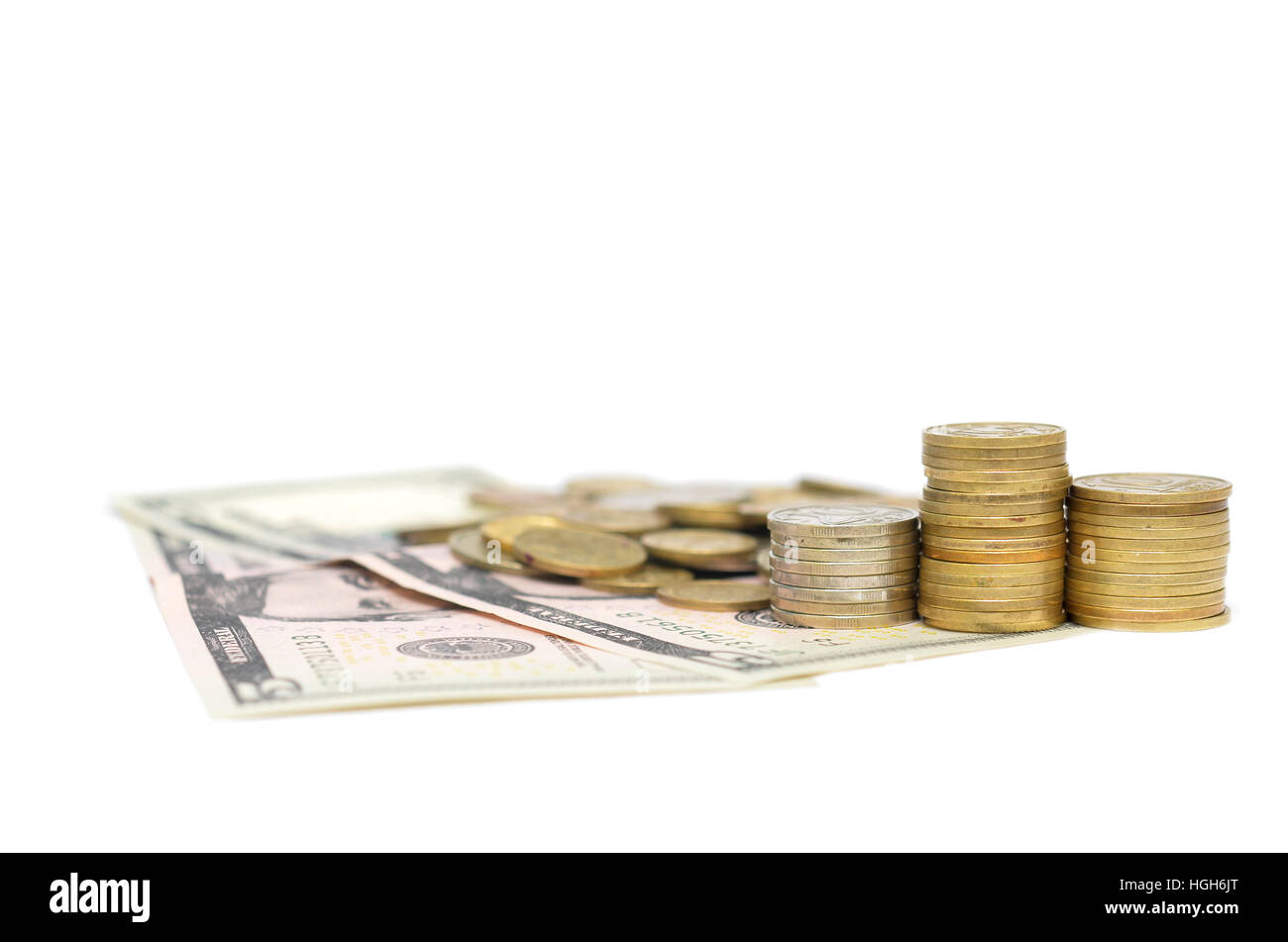 Money isolated on white background Stock Photo - Alamy