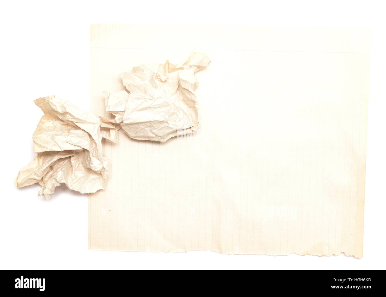 old crumpled paper isolated on white background Stock Photo - Alamy