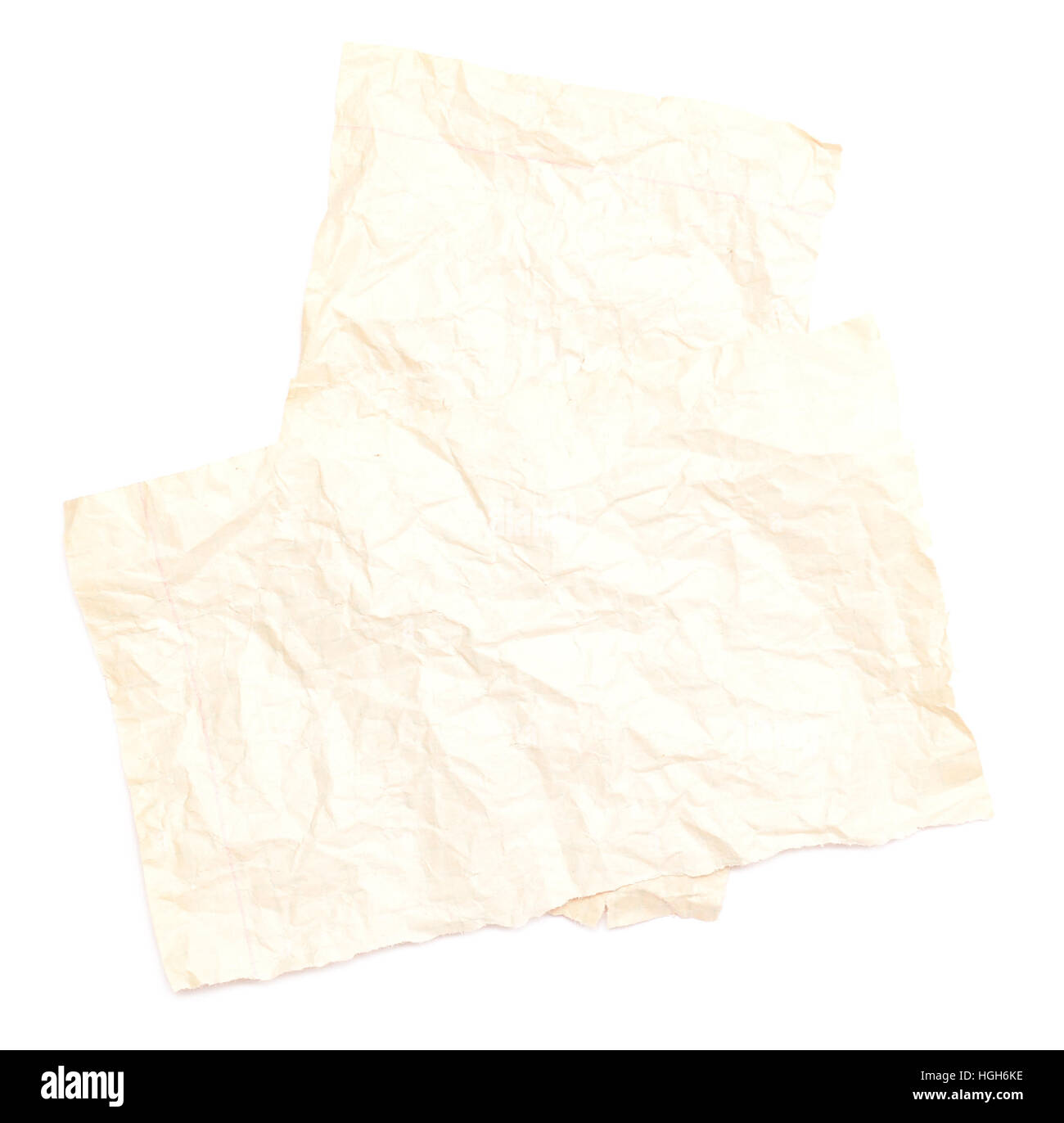 old crumpled paper isolated on white background Stock Photo - Alamy