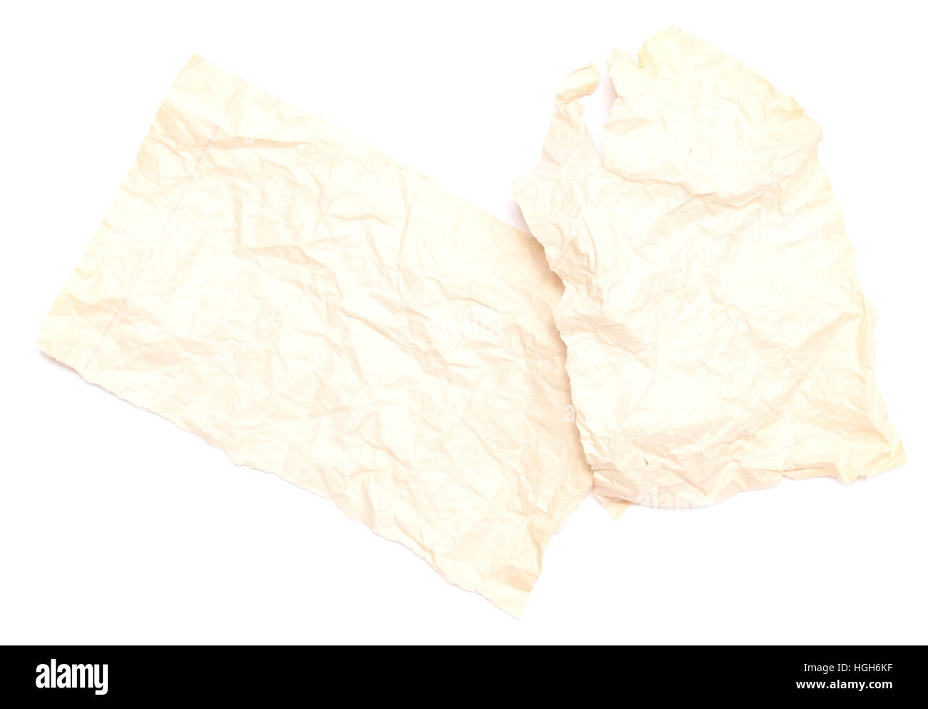 old crumpled paper isolated on white background Stock Photo - Alamy