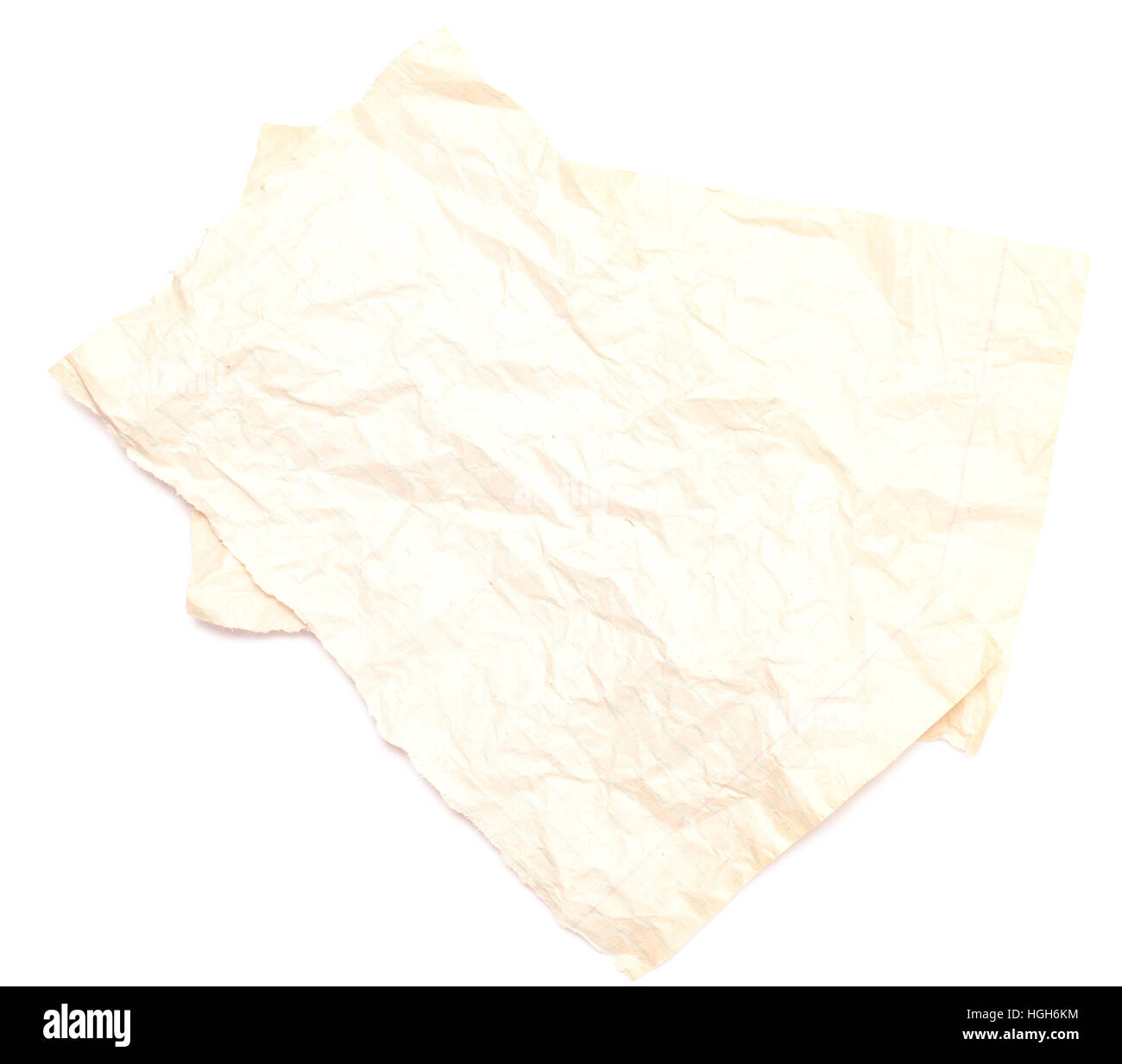 old crumpled paper isolated on white background Stock Photo - Alamy